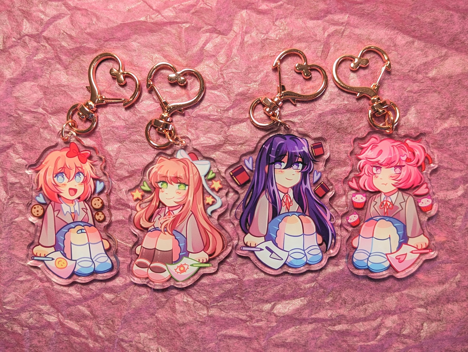 DDLC Doki Doki Literature Club Keychains Sayori Natsuki Yuri Monika - Etsy