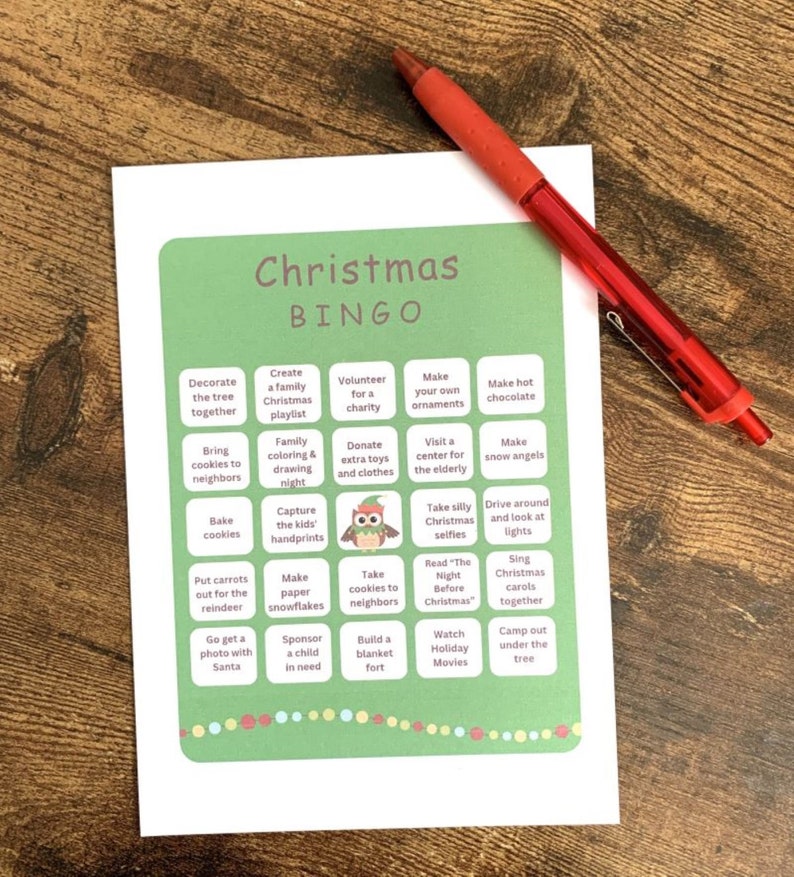 Christmas Family Fun Bingo Set is a Perfect Festive Holiday Game to ...