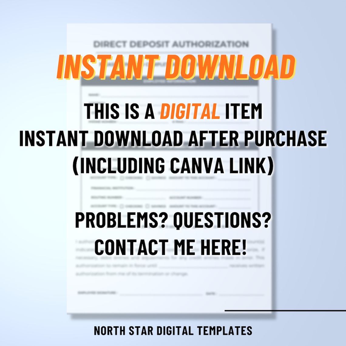 Editable Direct Deposit Authorization Template, Direct Deposit ...