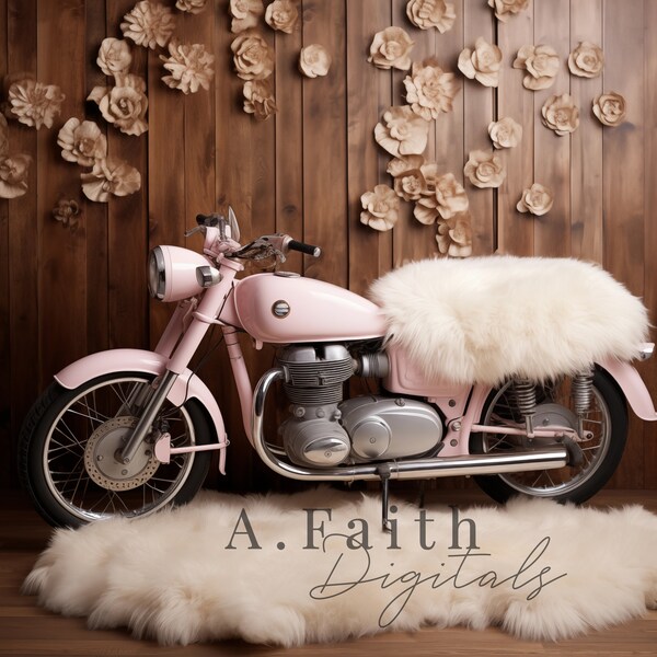 Motorcycle Newborn Digital Background - Etsy