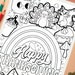 Cute Kids Thanksgiving Coloring Page Groovy Fall Coloring, Printable ...