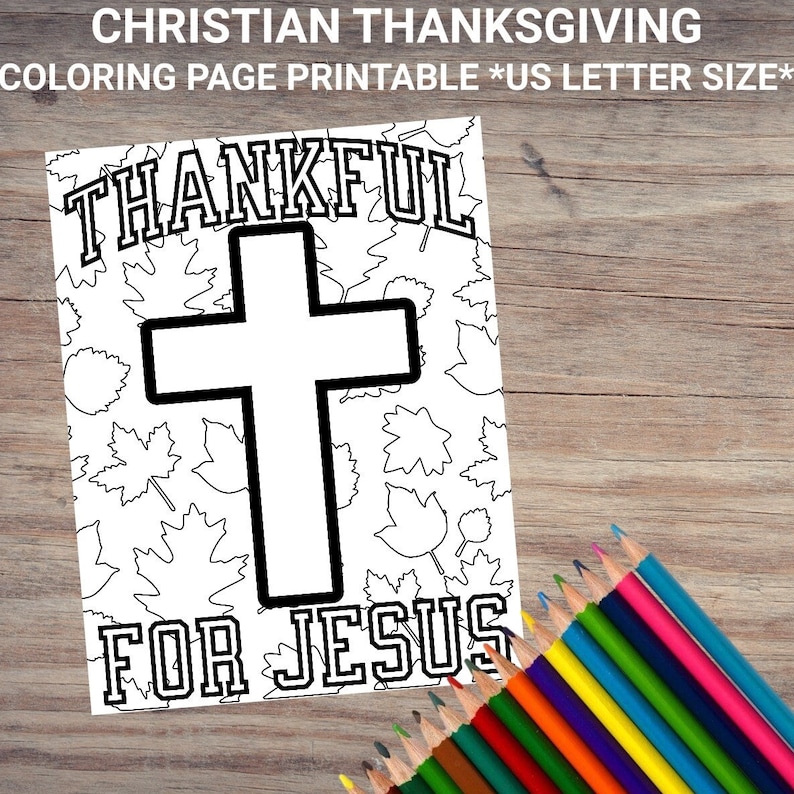 Thanksgiving Christian Digital Coloring Page, Fall Coloring, Printable ...