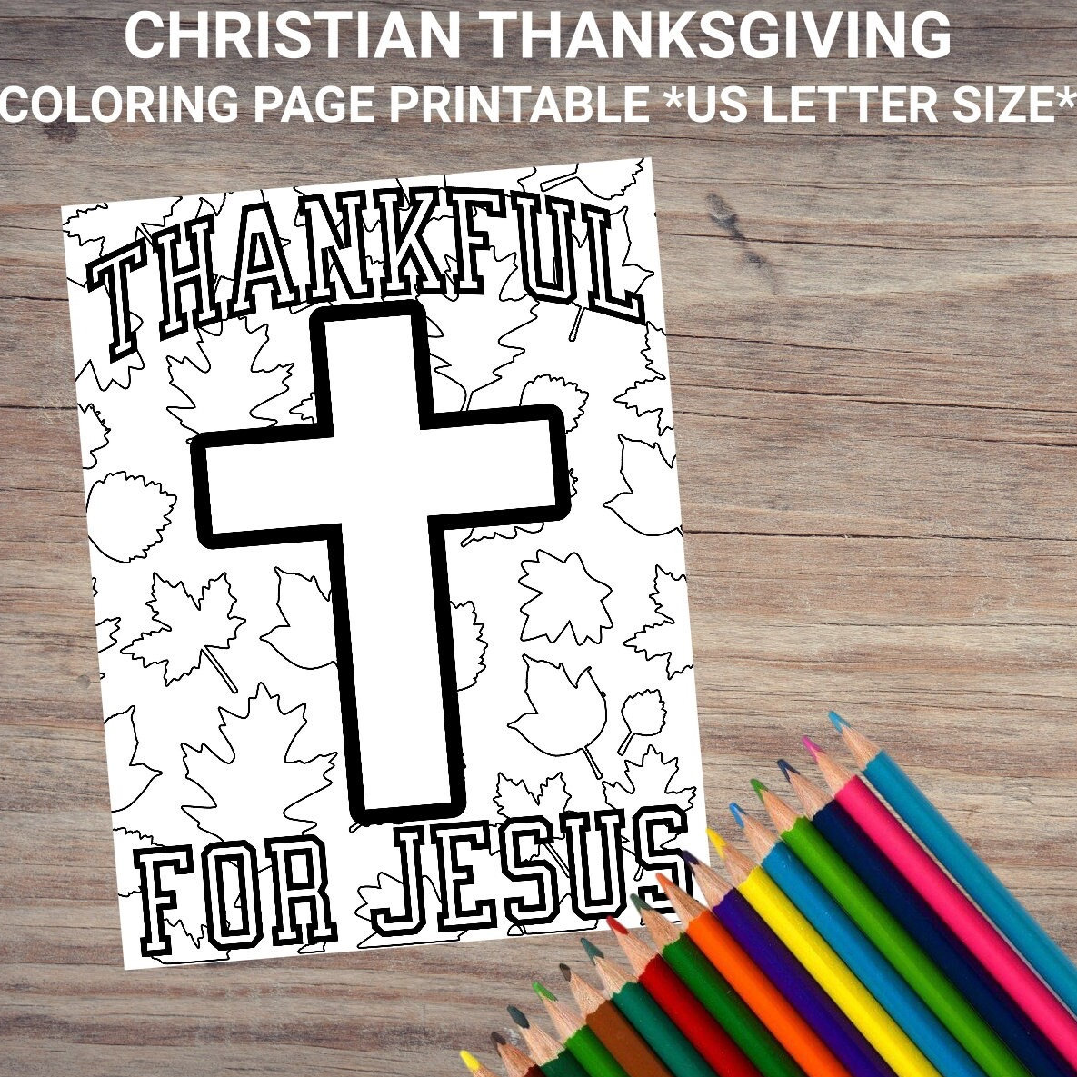 Thanksgiving Christian Digital Coloring Page, Fall Coloring, Printable ...