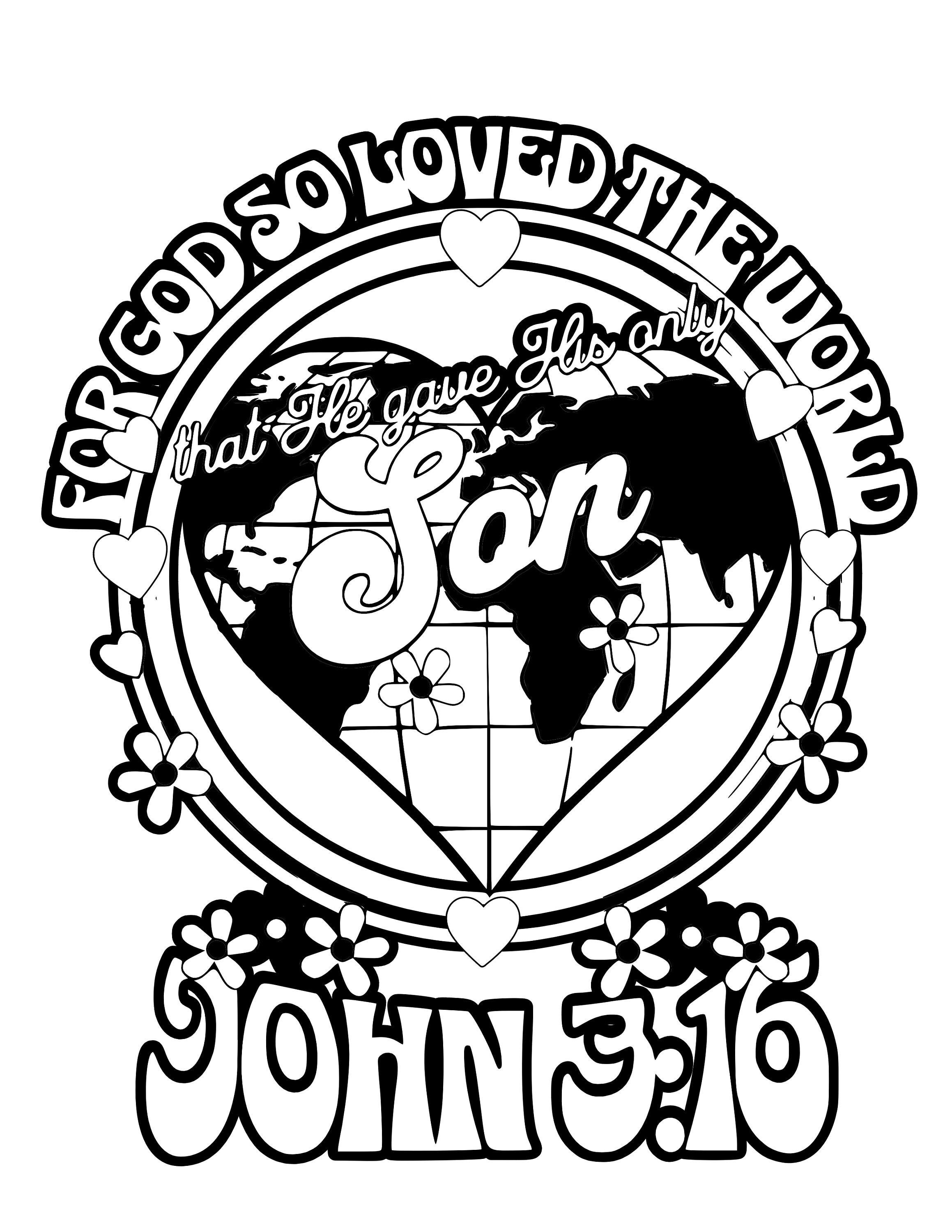 Sunday School Bible Verse Scripture Coloring Kids, Faith Based Coloring ...