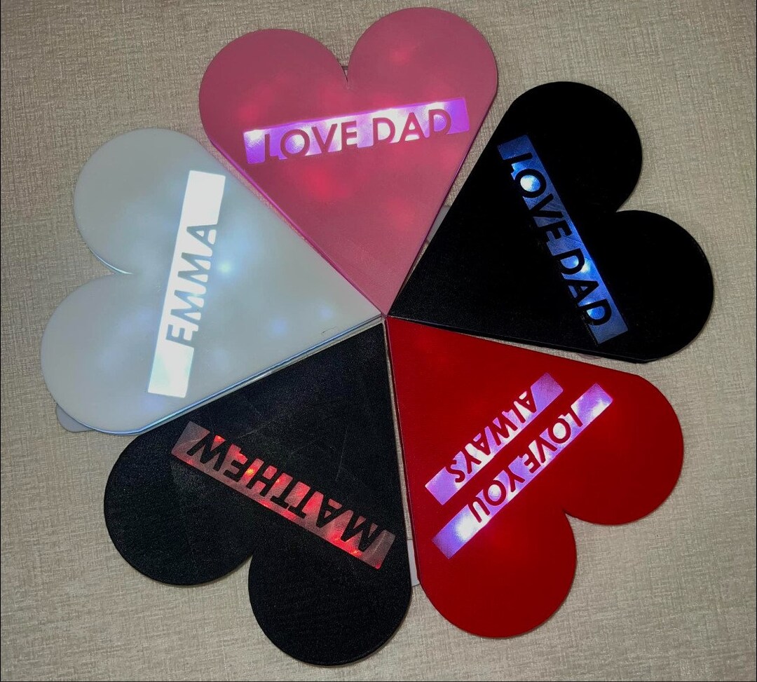 Personalized Light up Heart 3D Print - Etsy