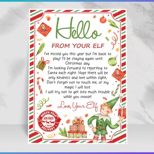 Personalized Elf Letter, Elf Hello Letter, Elf Arrival Letter, Elf ...