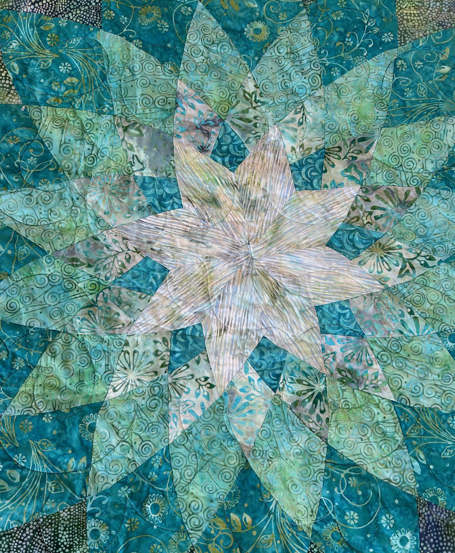 Handmade Giant Blue Dahlia Quilt - Etsy