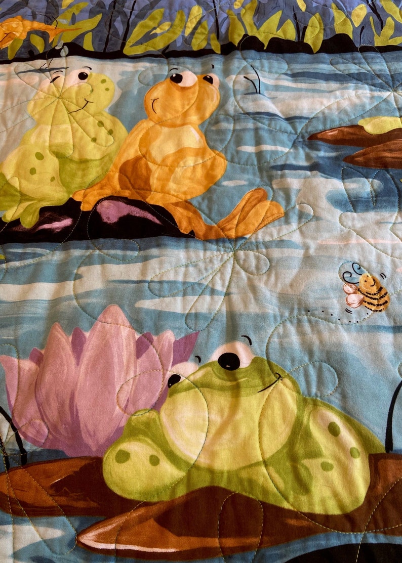 Handmade Frog on Lilypad Baby Quilt - Etsy