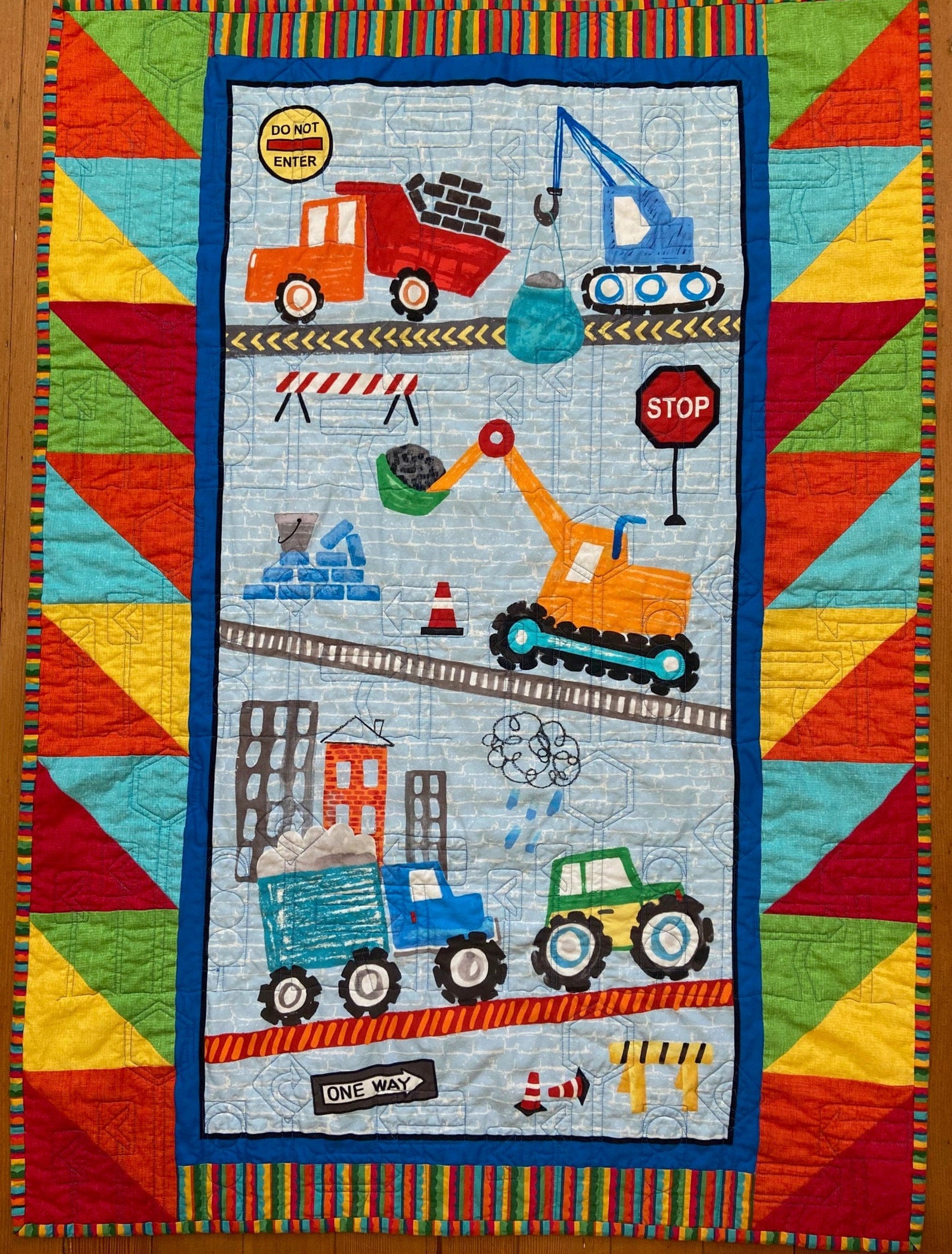 Handmade Construction Toddler Quilted Play Mat - Etsy