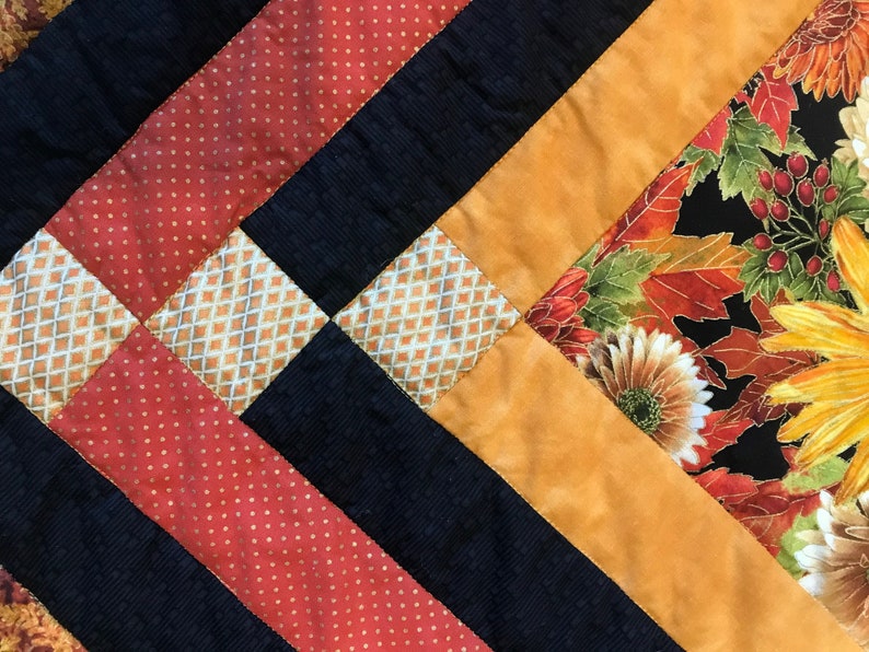 French Braid Table Runner With Metallic Flower Center Panel - Etsy