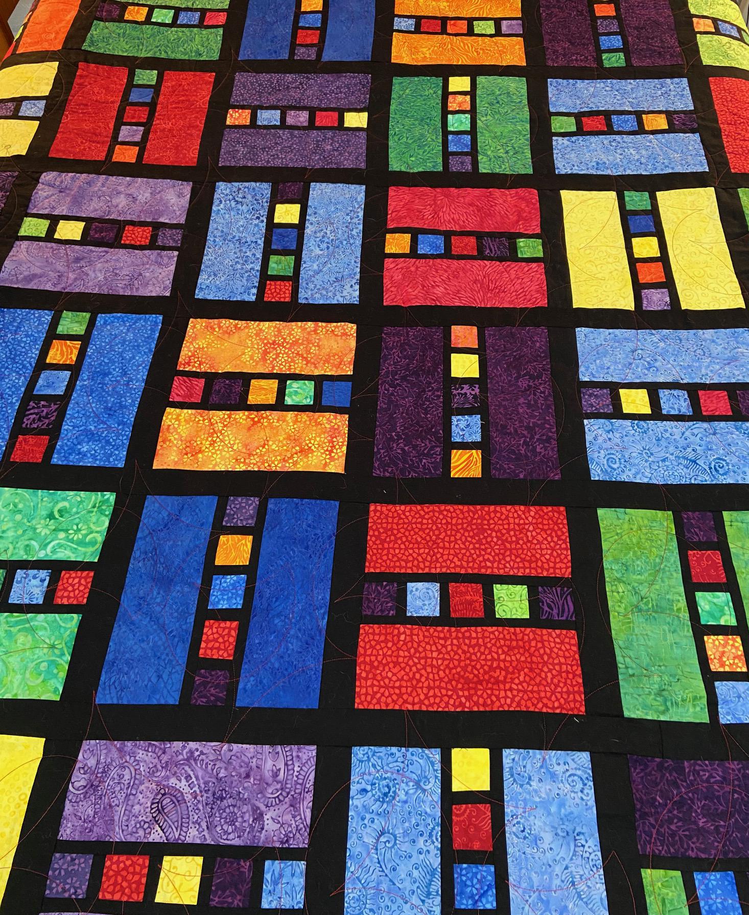 Handmade Bright Batik Block Quilt - Etsy