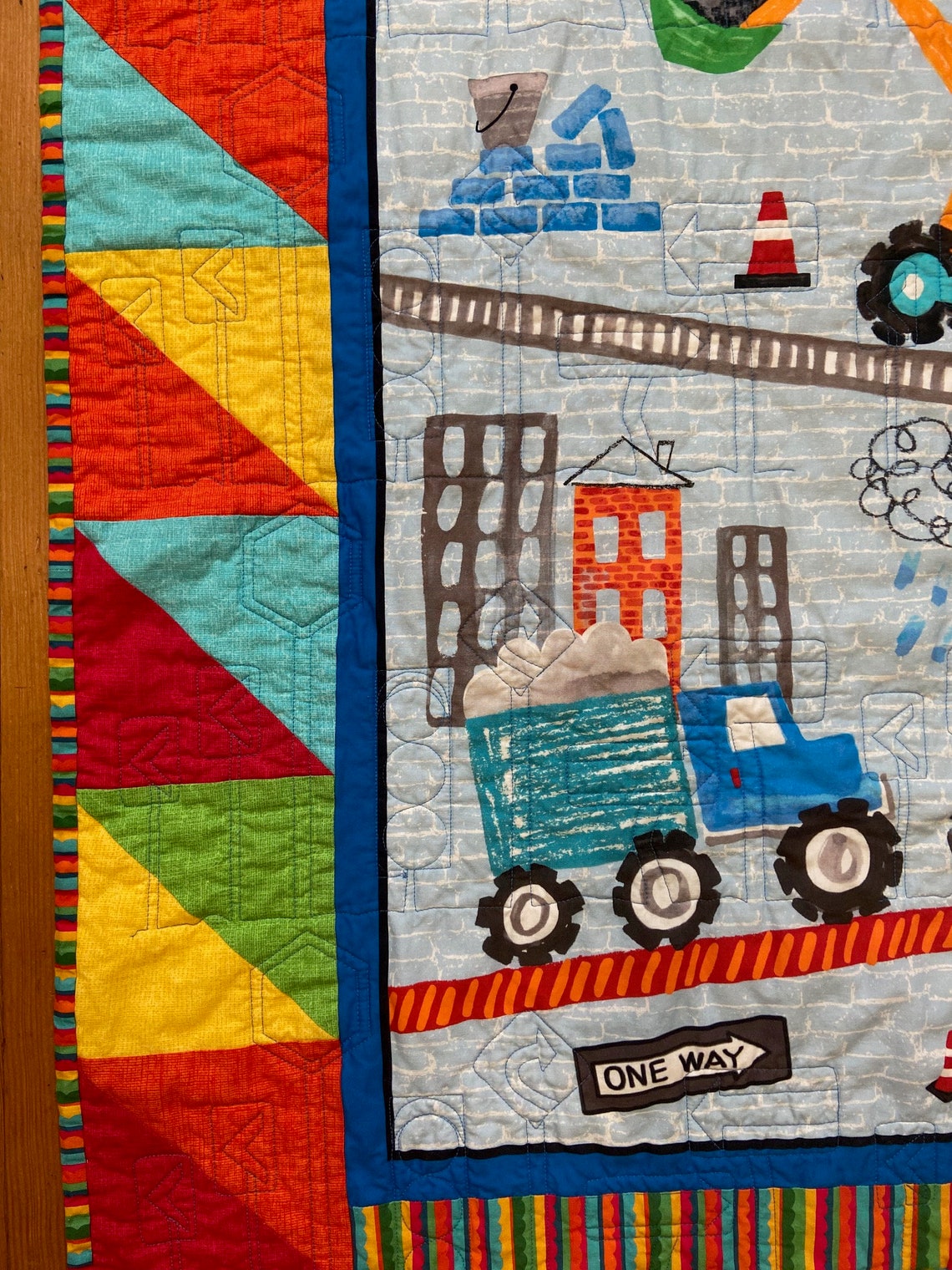 Handmade Construction Toddler Quilted Play Mat - Etsy