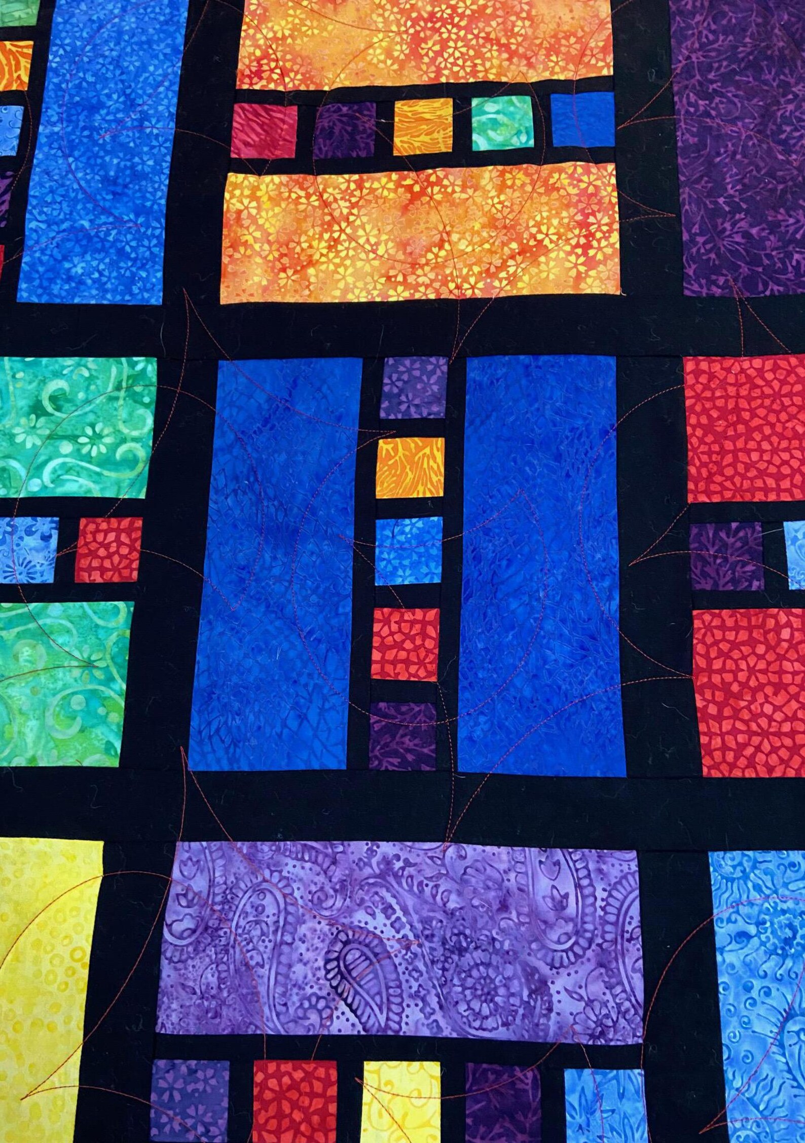 Handmade Bright Batik Block Quilt - Etsy