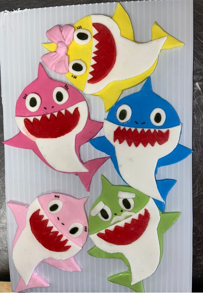 Baby Shark Fondant Cake Topper - Etsy