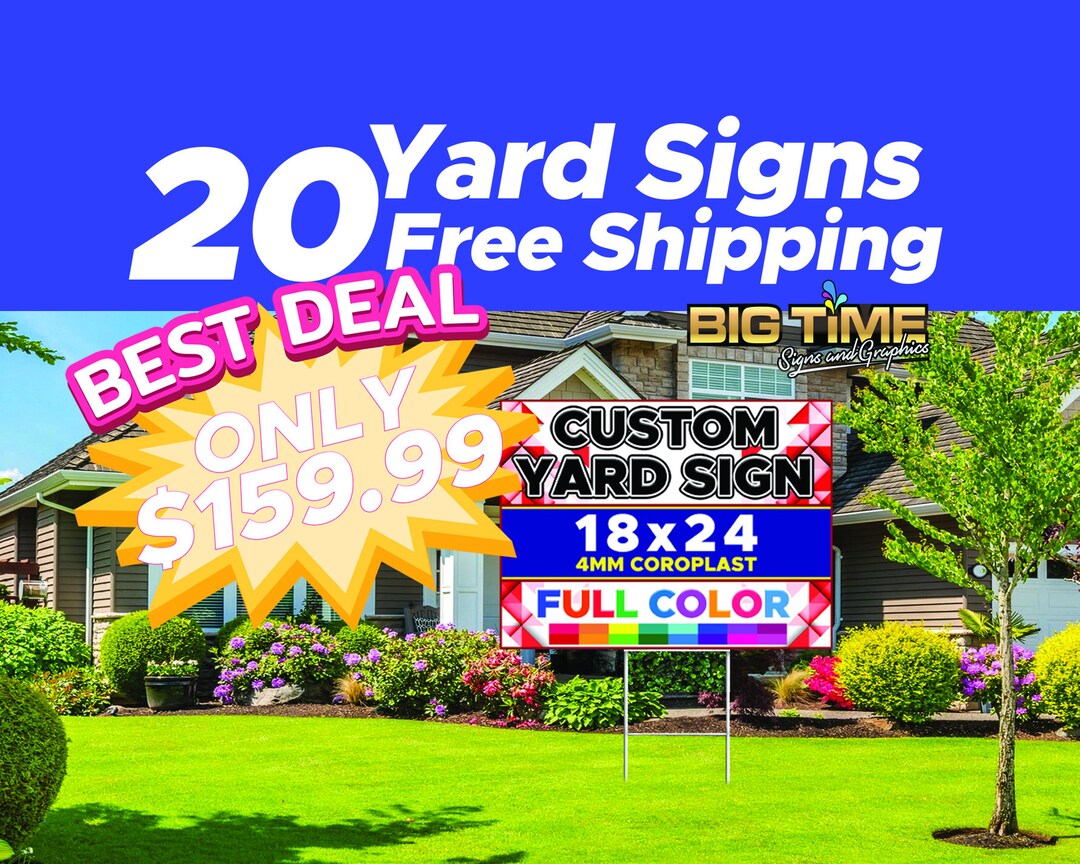 Full Color Yard Signs Custom Yard Signs Custom Lawn Sign - Etsy
