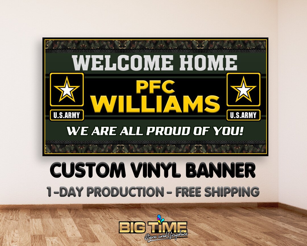 Army WELCOME HOME Customizable Armed Forces Banner Customize - Etsy