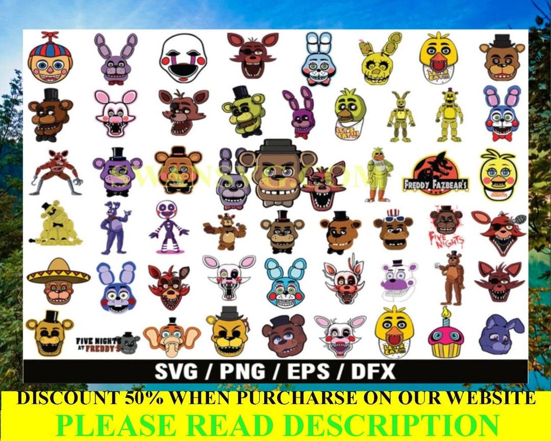 320 FNAF bundle SVG, FNAF SVG, Five Nights at Freddy's Set, Freddy's ...