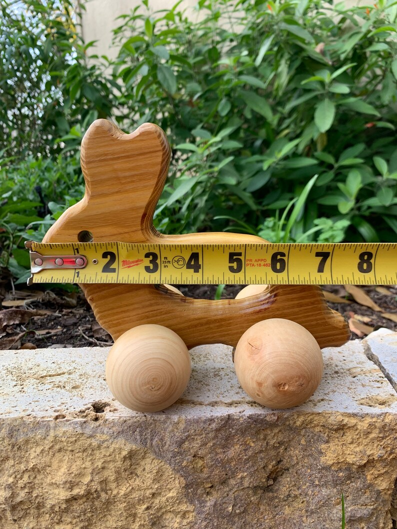 Wooden Bunny on Wheels - Etsy
