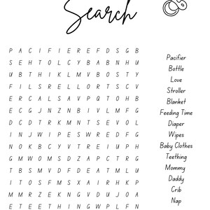 Baby Shower Word Search - Etsy