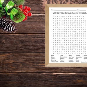 Winter Holiday Word Search - Etsy
