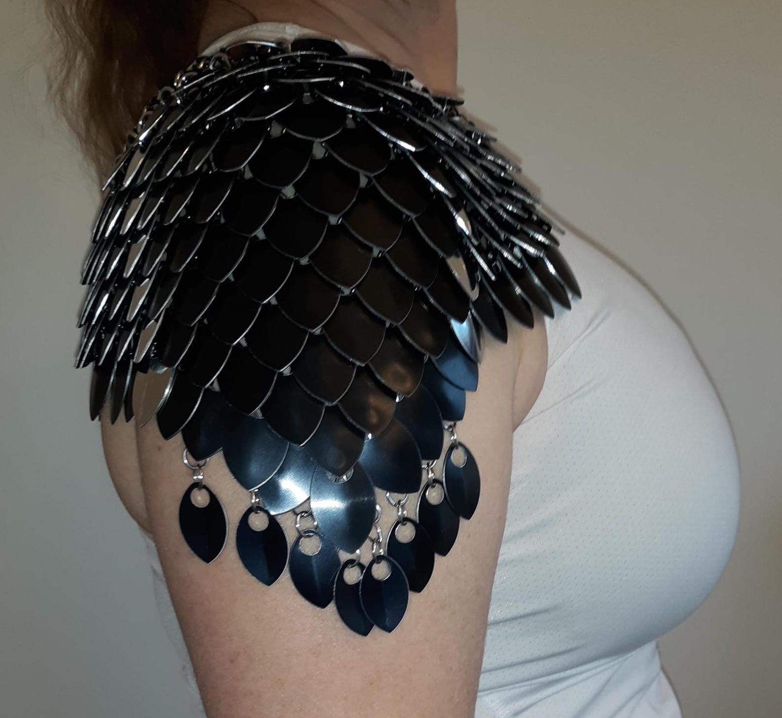 Mini Pixi Chainmail Shoulder Armor With Fringe Scalemail Shoulder Armor ...