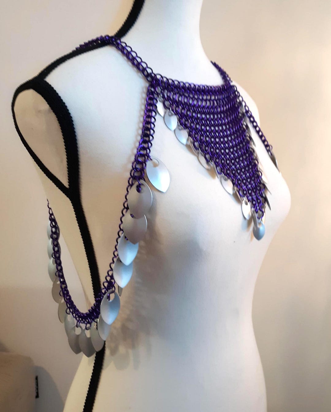 Calliope Chainmail Body Chain Scalemail Body Chain Dragon Scale Fringe ...