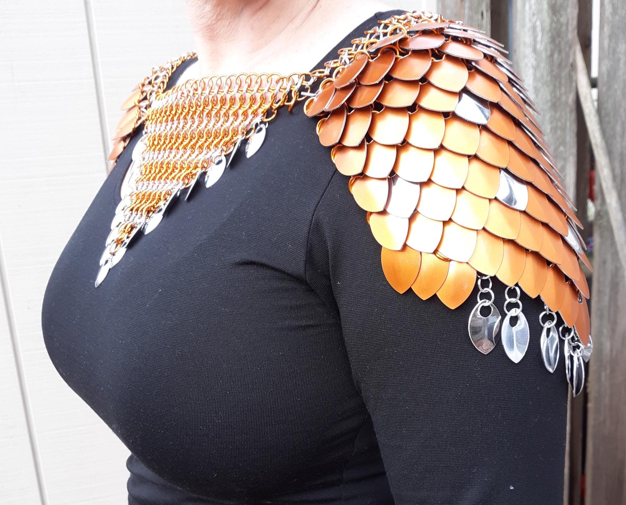 Double Pixi Chainmail Shoulder Armor Scalemail Shoulder Armor Mail ...