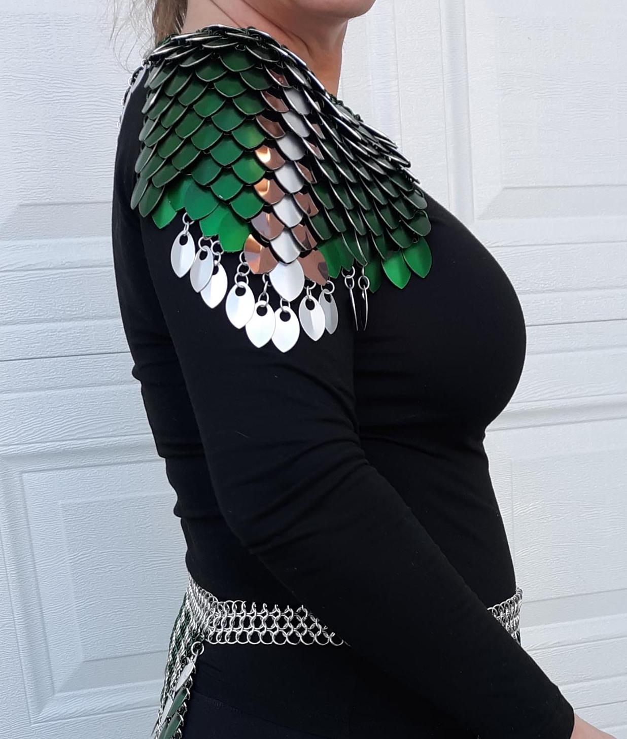 Double Pixi Chainmail Shoulder Armor Scalemail Shoulder Armor Mail ...