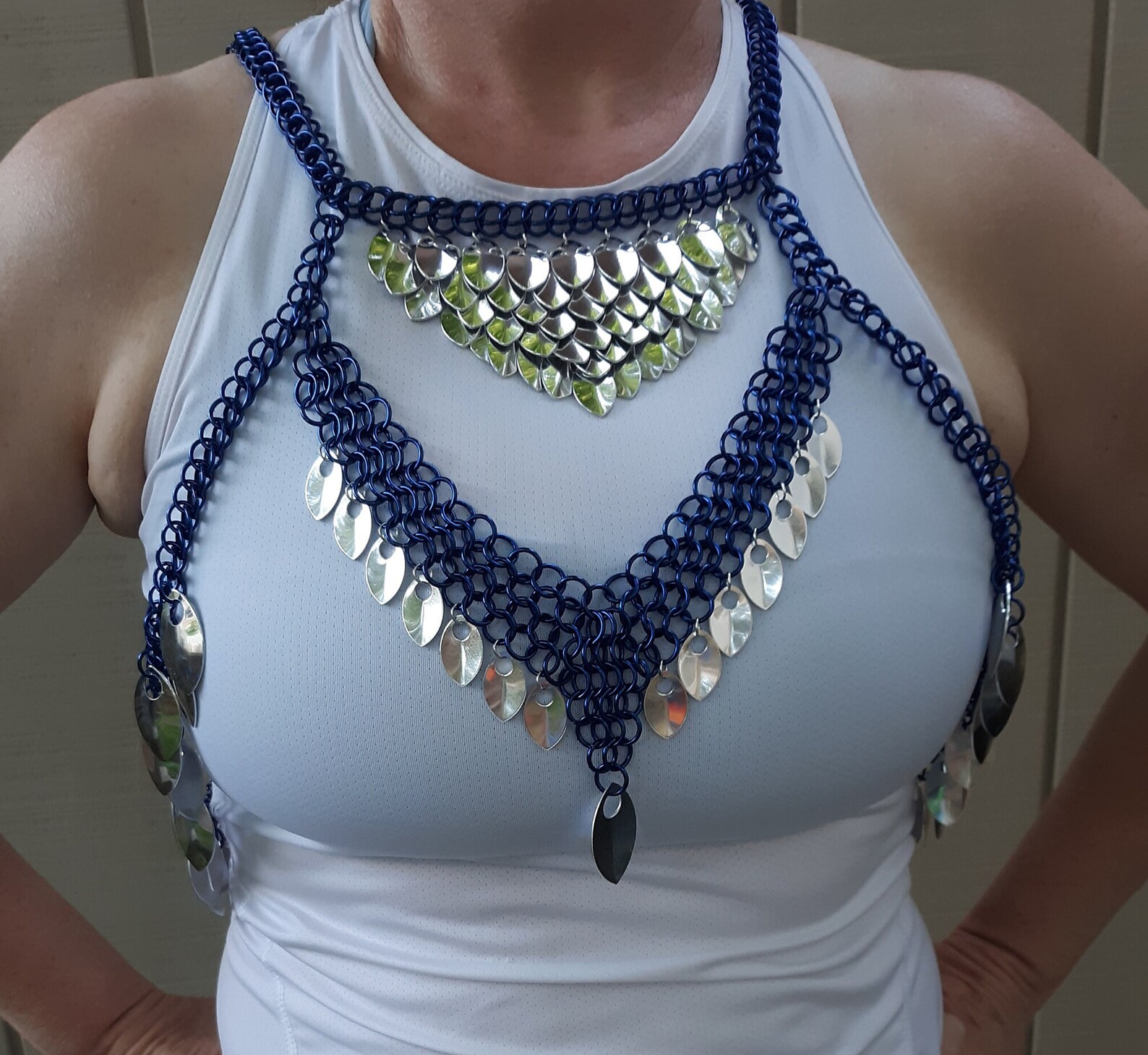 Chainmail and Scalemail Fringe Body Chain - Etsy