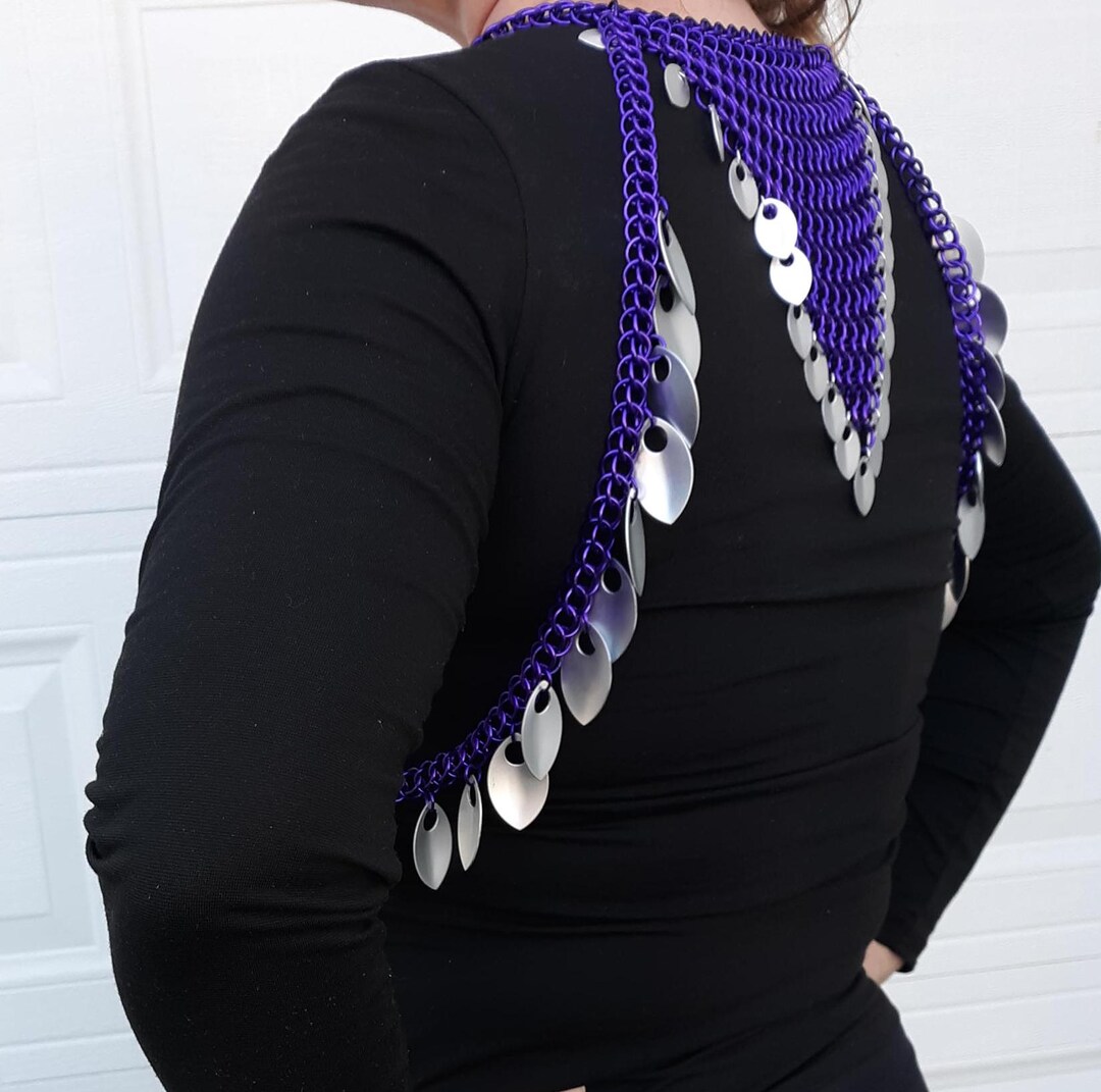 Calliope Chainmail Body Chain Scalemail Body Chain Dragon Scale Fringe ...