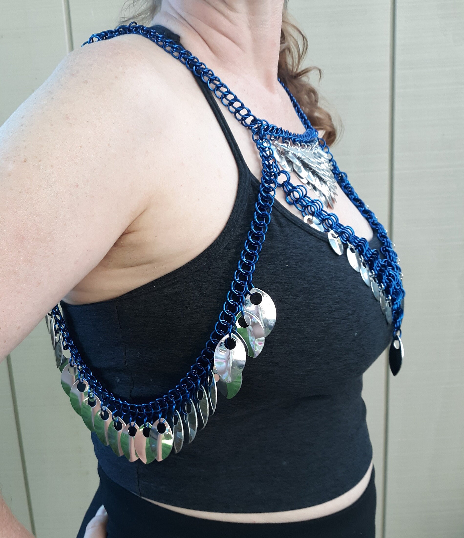 Chainmail and Scalemail Fringe Body Chain - Etsy