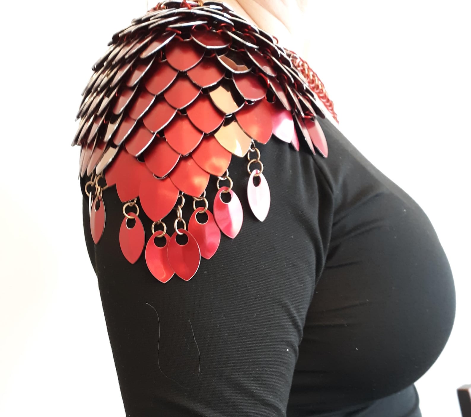 Mini Pixi Chainmail Shoulder Armor With Fringe Scalemail Shoulder Armor ...