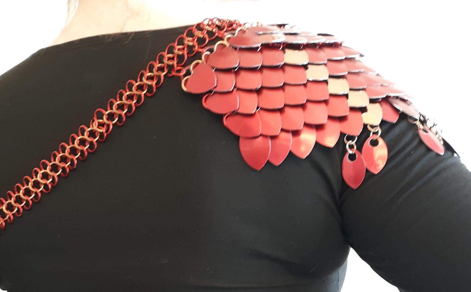 Mini Pixi Chainmail Shoulder Armor With Fringe Scalemail Shoulder Armor ...