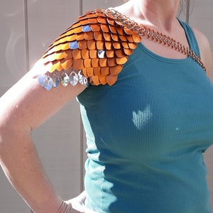 Pixi Chainmail Shoulder Armor With Fringe Scalemail Shoulder Armor With ...