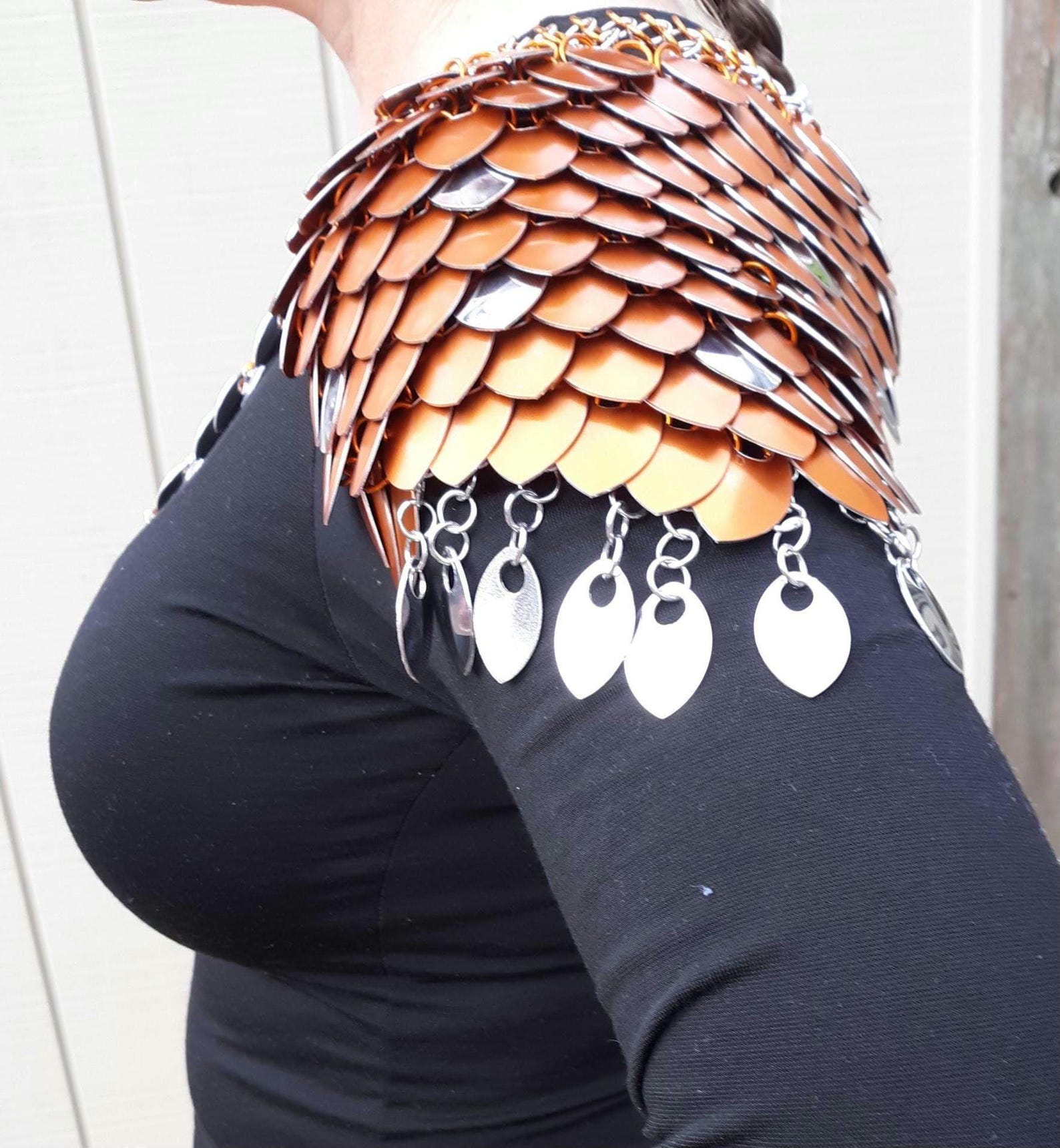 Double Pixi Chainmail Shoulder Armor Scalemail Shoulder Armor Mail ...