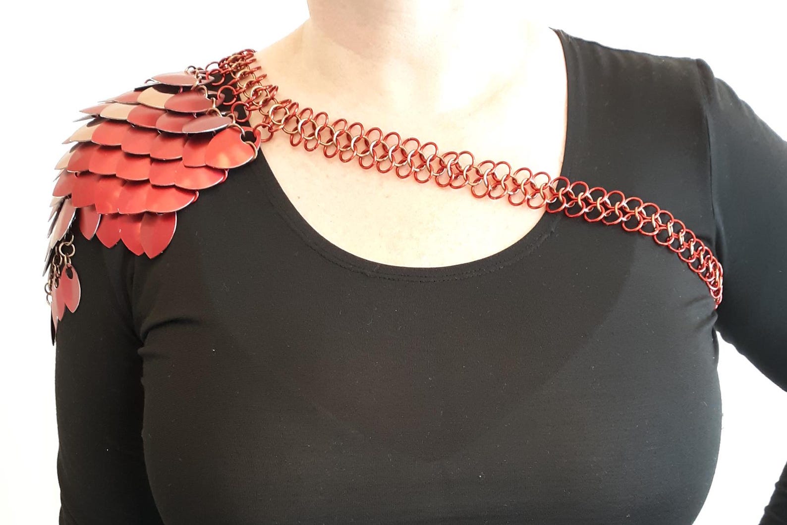 Mini Pixi Chainmail Shoulder Armor With Fringe Scalemail Shoulder Armor ...