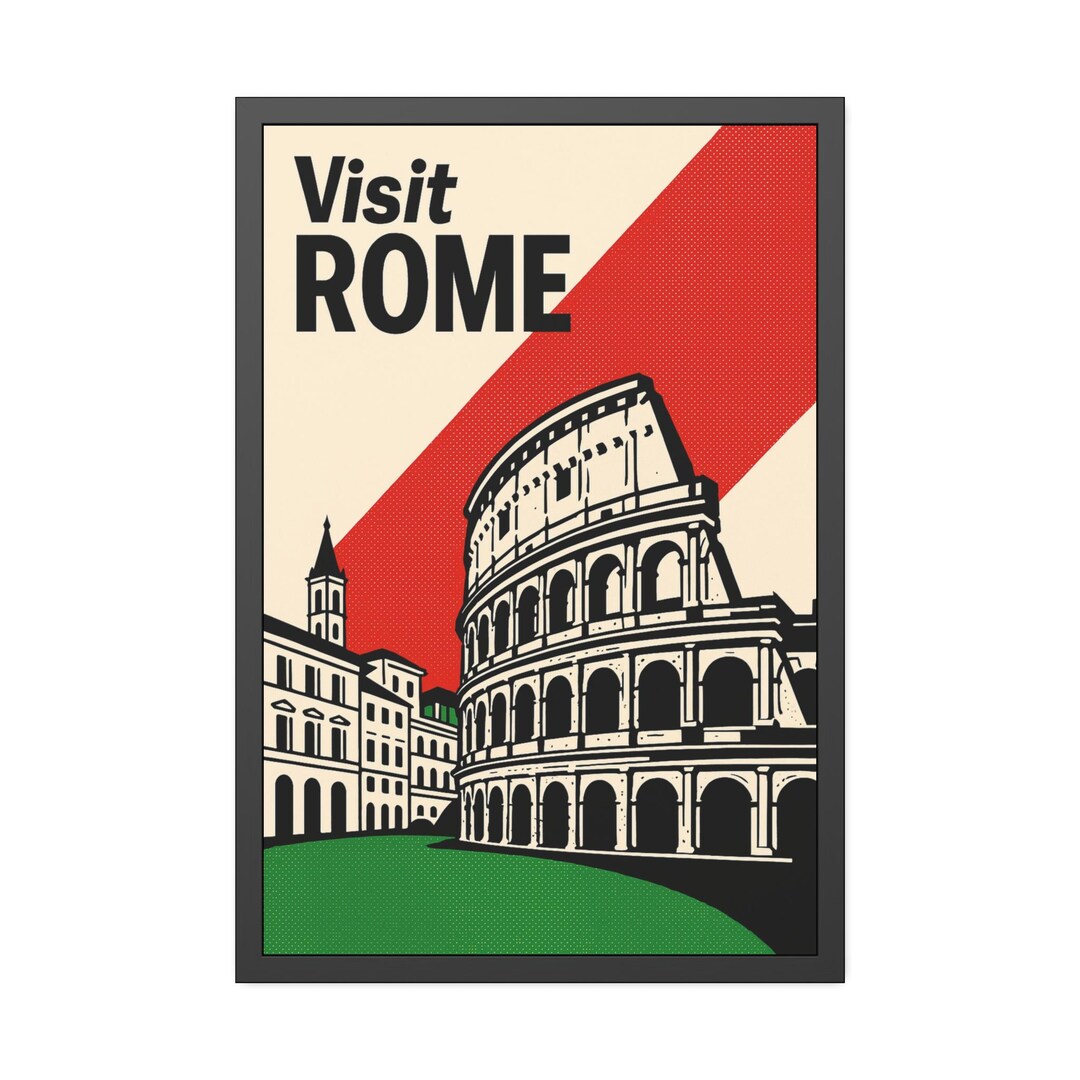 Rome Travel Poster: Vintage 1960s Pop Art Colosseum Art Print Digital ...