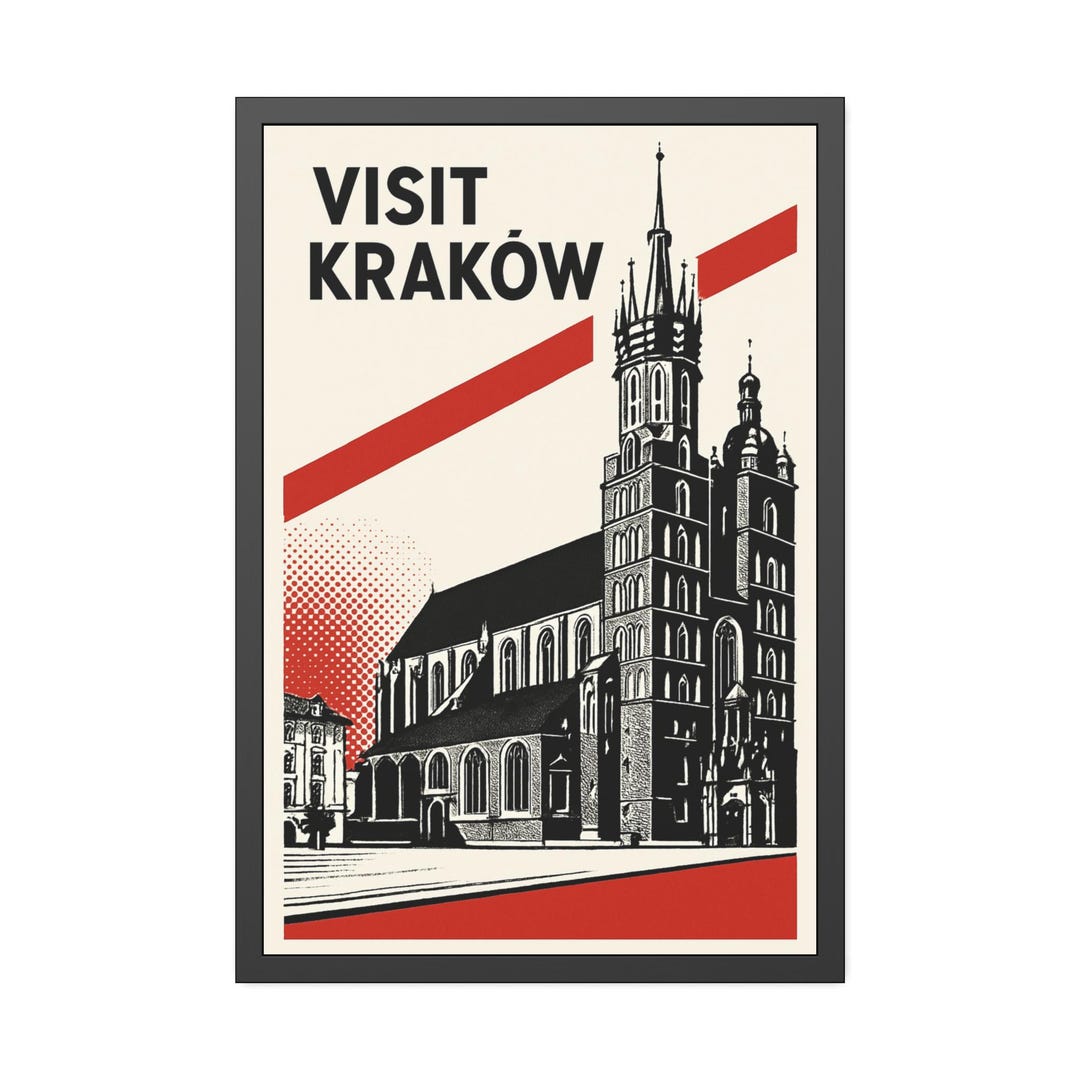 Krakow Travel Poster: Mid-century Modern Poland Art Print Digital ...