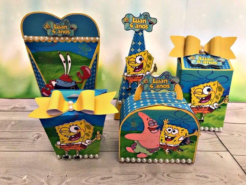 SPONGEBOB Party KIT. Boxes, Topper, Candybar, Decoration, Birthday - Etsy