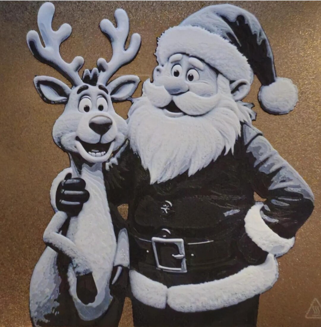 Santa and Friend Decoration - Etsy