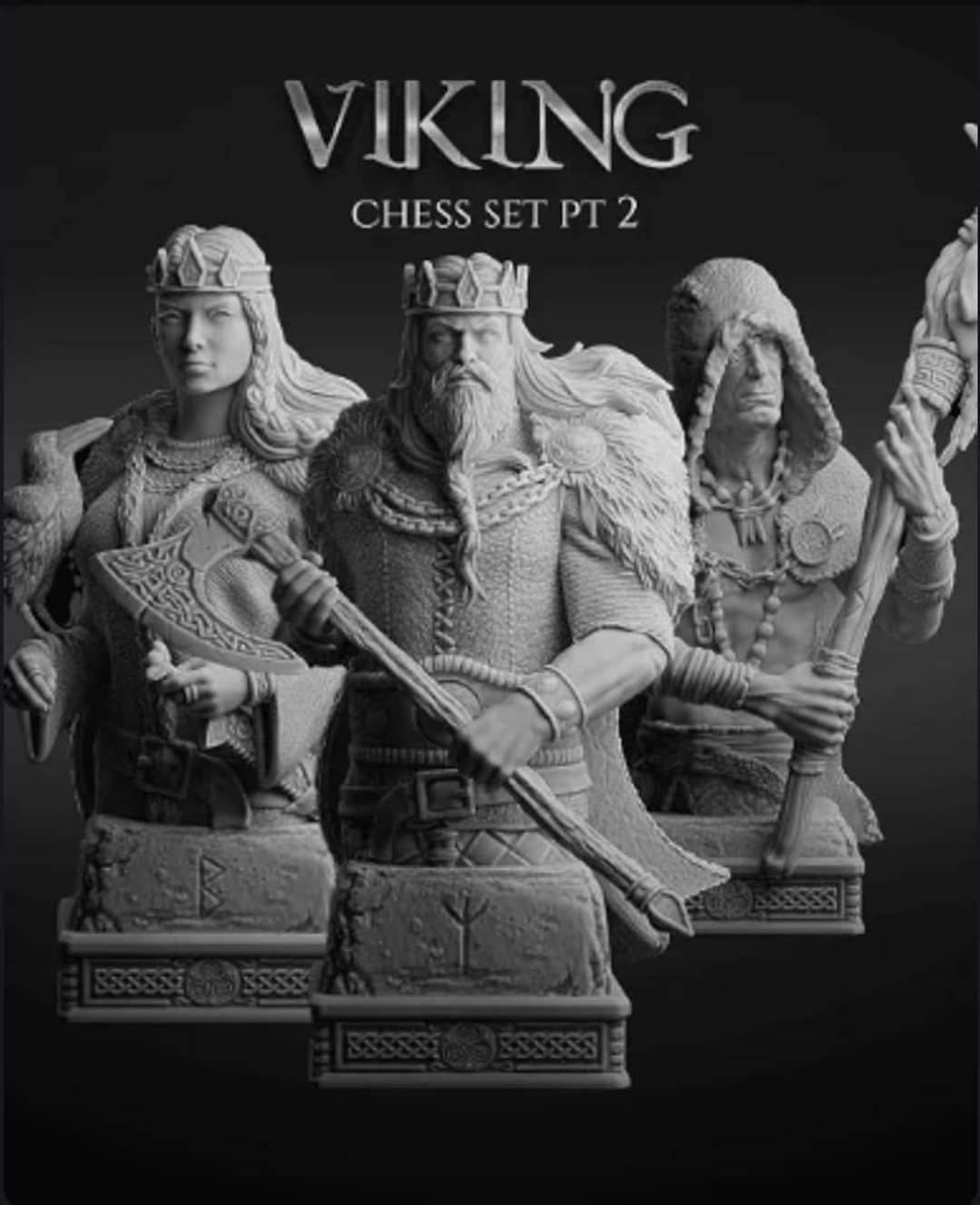 Solid Resin Viking Half Chess Set (16 Pieces ) - Etsy