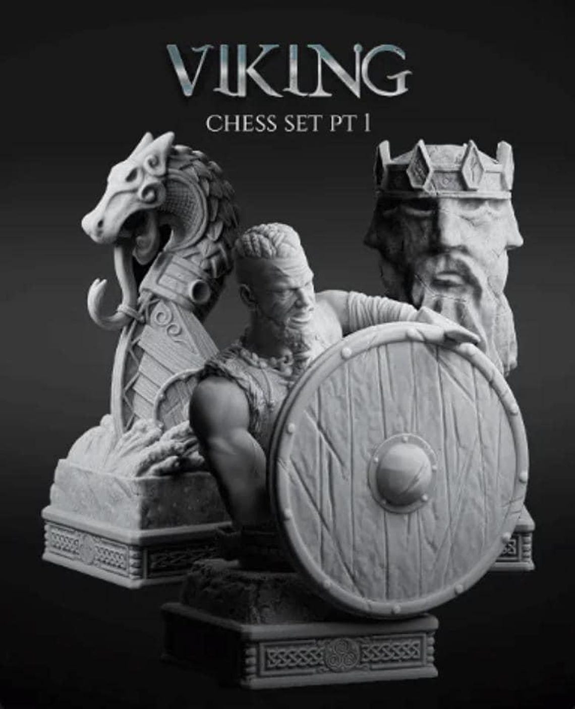 Solid Resin Viking Half Chess Set (16 Pieces ) - Etsy