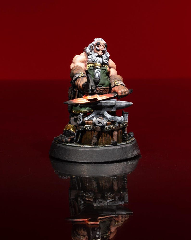 Ice and Fire - Dwarven Black Smith - - Miniature - Etsy