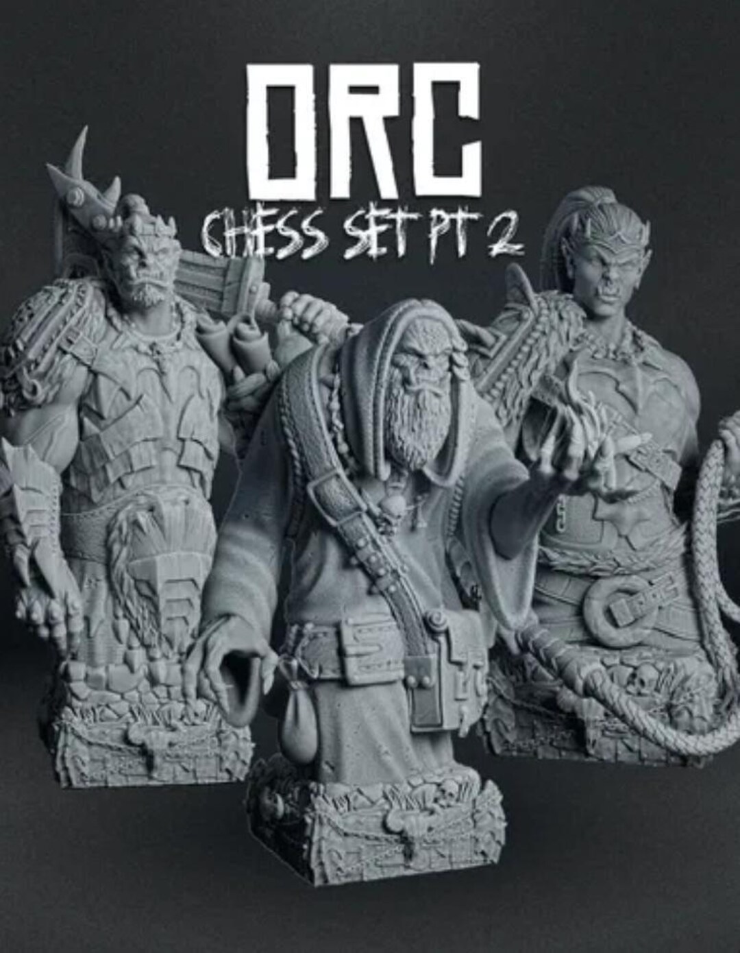 Solid Resin Orc Half Chess Set (16 Pieces ) - Etsy