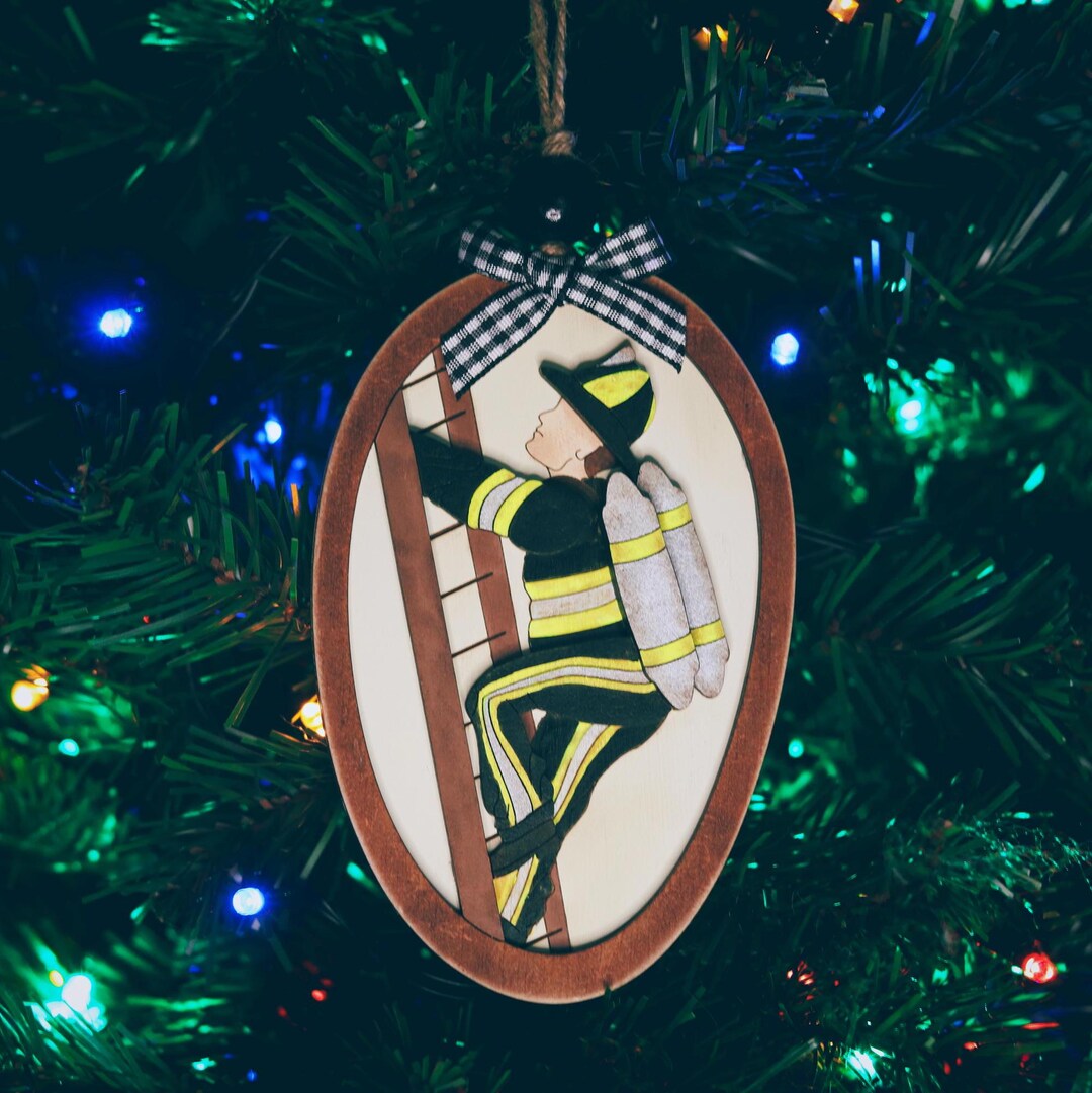 Firefighter Christmas Ornament, Fireman, Heroes, Fire Rescue, Gift - Etsy