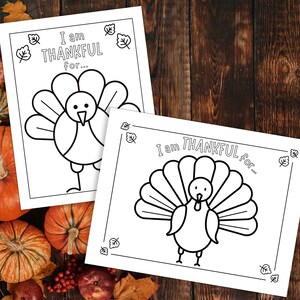 I Am Thankful Turkey Coloring Printable | Kids Thanksgiving Activity ...