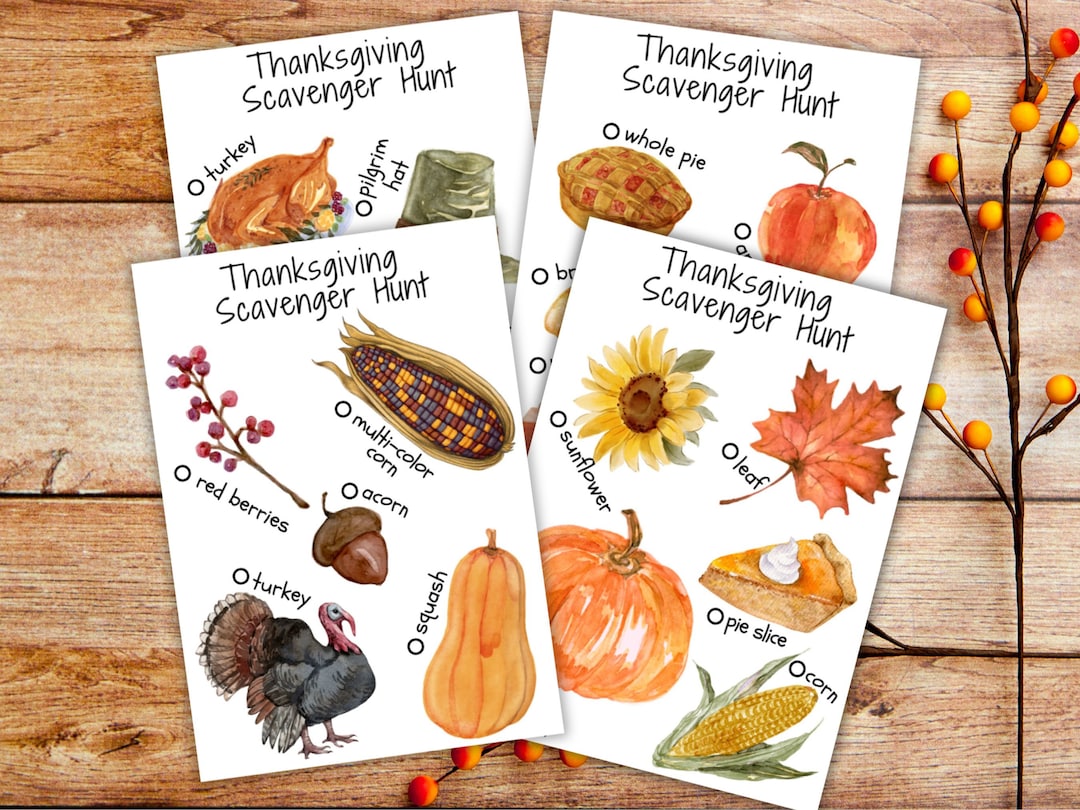 Thanksgiving Scavenger Hunt Printable for Kids and Seniors | Fall ...