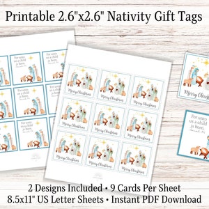 Printable Nativity Christmas Gift Tags, Nativity Gift Tags, Christmas ...