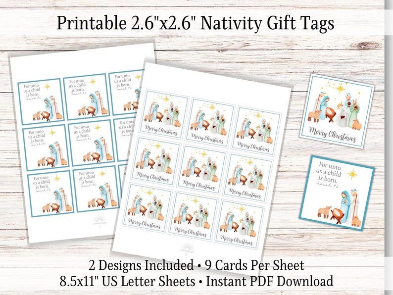Printable Nativity Christmas Gift Tags, Nativity Gift Tags, Christmas ...