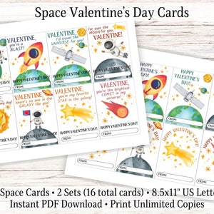 Space Valentine’s Day Cards, Classroom Valentines, Preschool Valentines ...